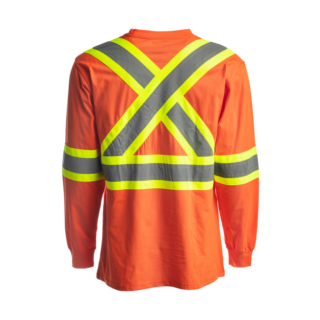 Long Sleeve Hi-Vis Orange Safety T-Shirt - ST21HVO – Mister Safety ...