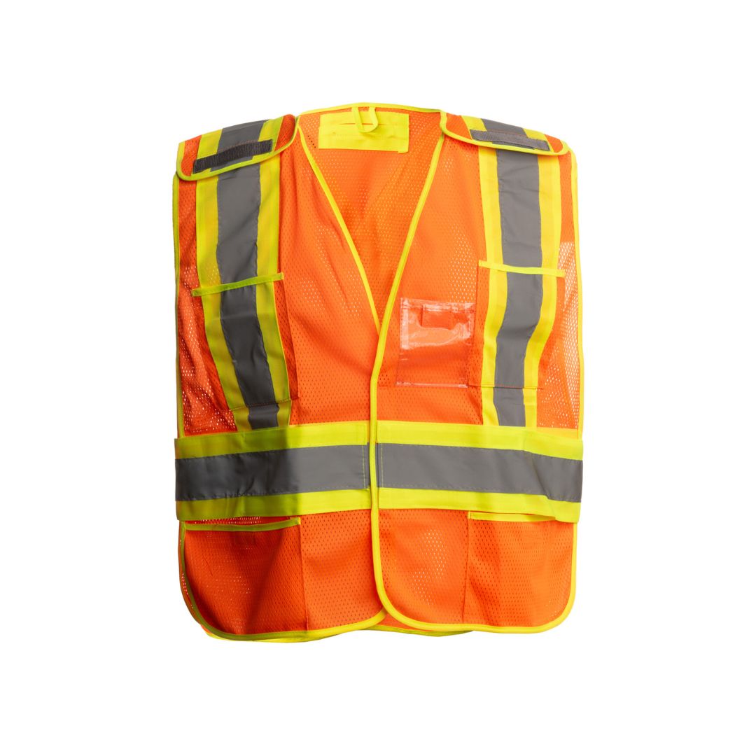 Universal 5 Pt. Tearaway Mesh Traffic Vest - TV1HVO – Mister Safety ...